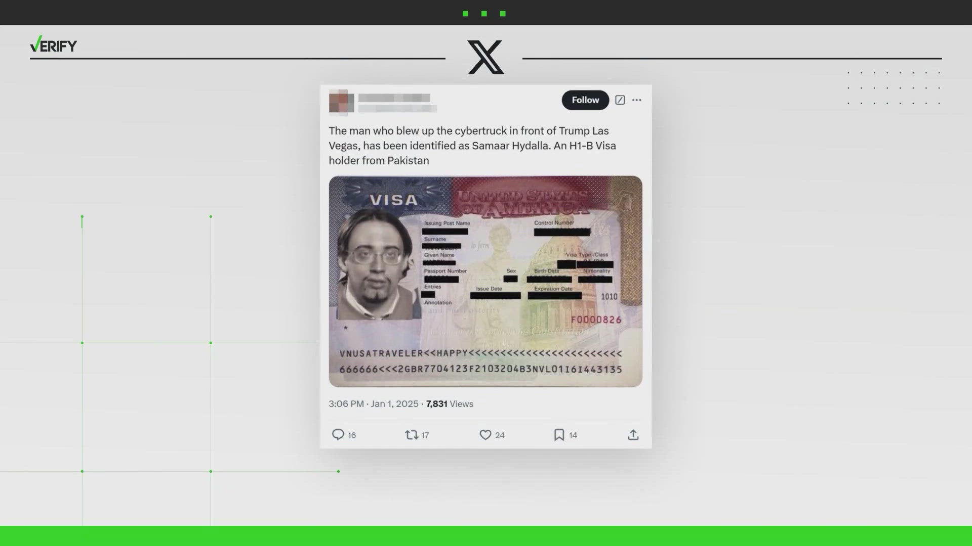 Viral image claiming to show visa of Cybertruck explosion suspect is ...