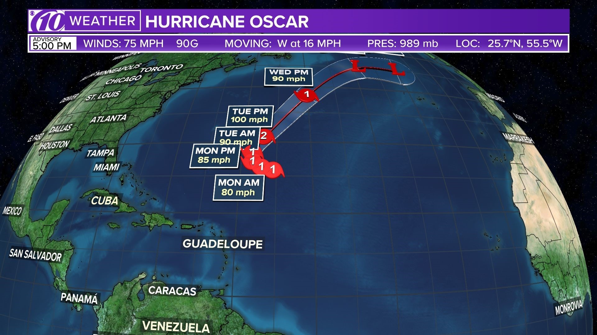 National Hurricane Center: Oscar becomes 8th hurricane, will stay at ...
