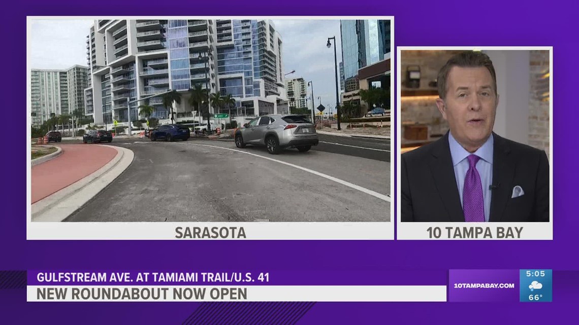 New roundabout at Gulfstream Avenue and US-41 opens in Sarasota | wtsp.com