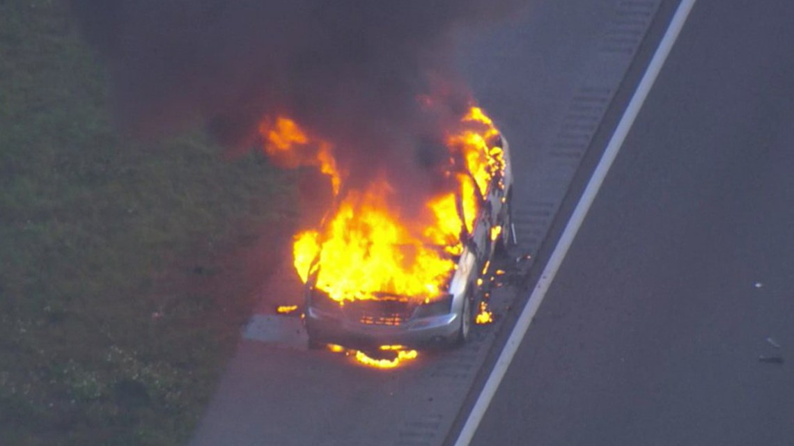 SUV catches fire on I-275 near Bearss Avenue in Tampa | wtsp.com
