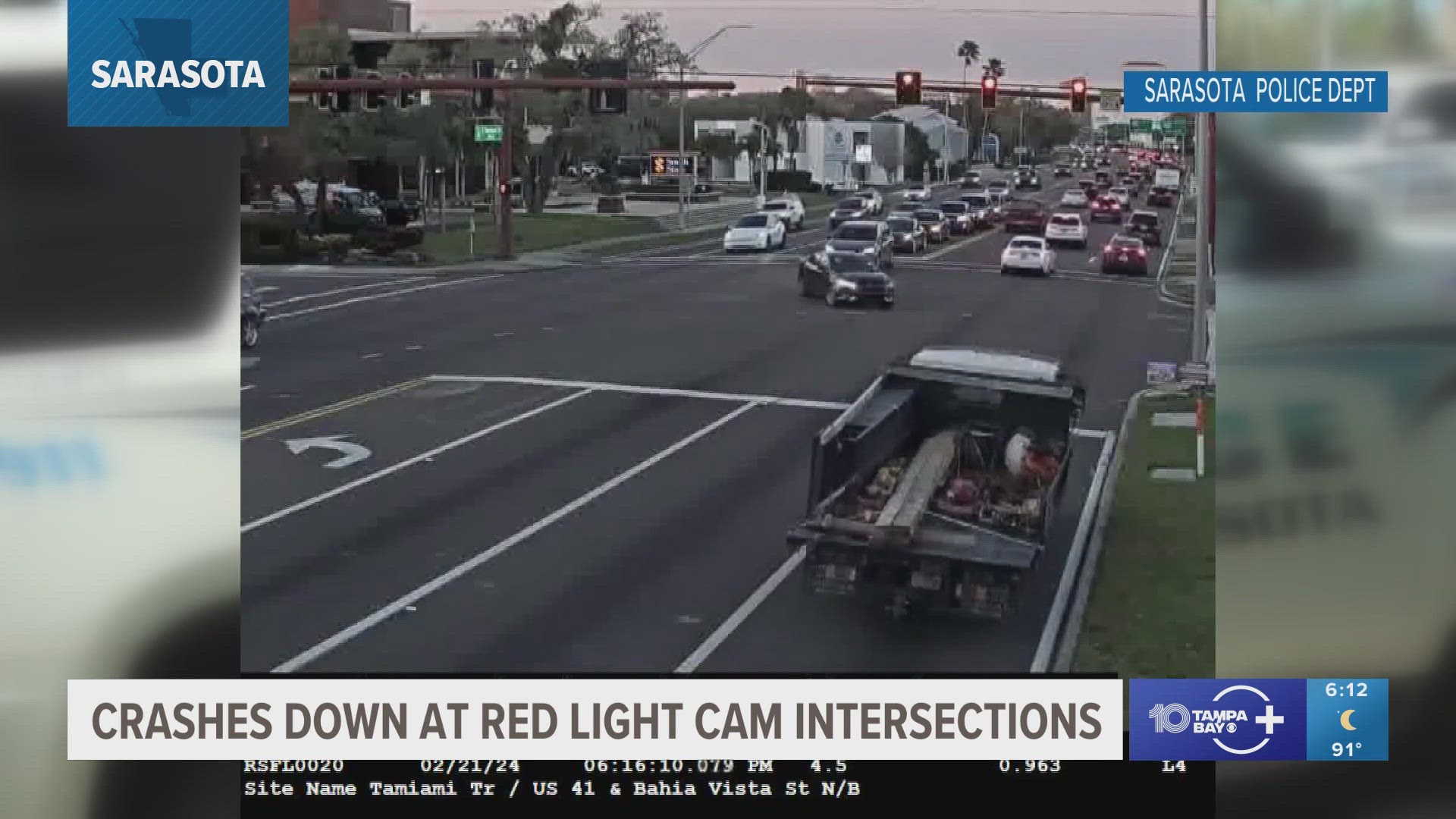 Sarasota expands red light camera program to minimize crashes | wtsp.com