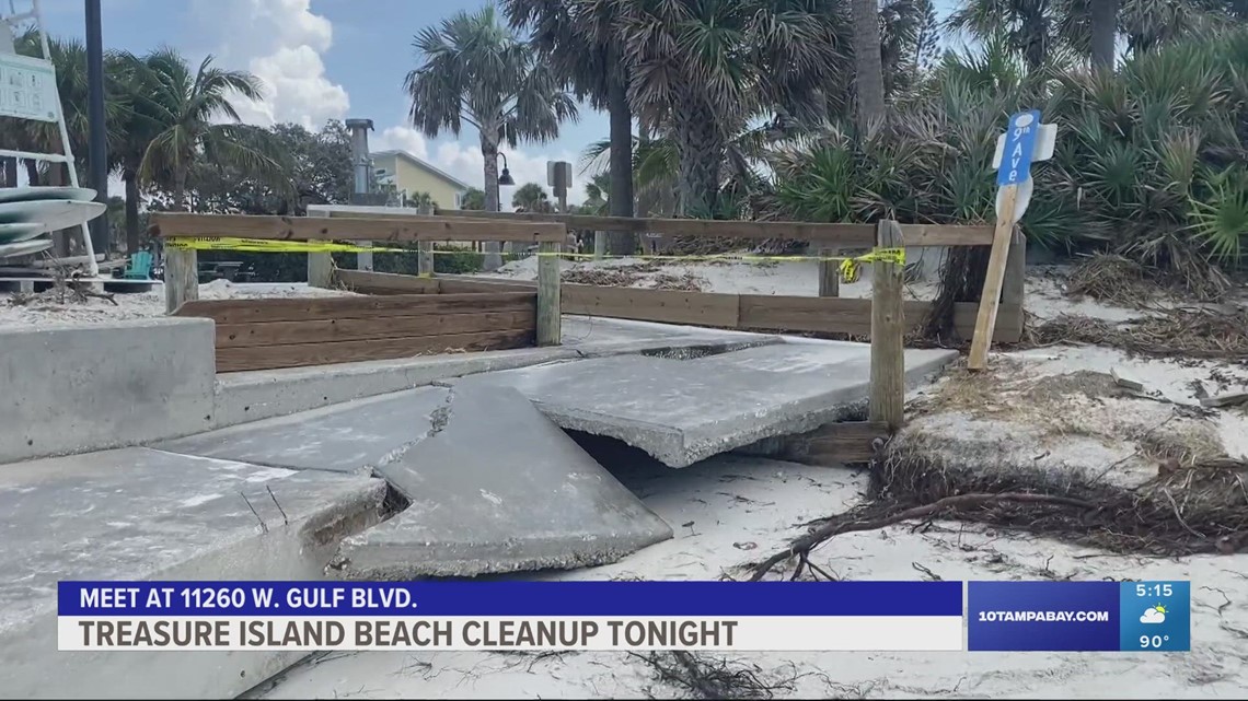 Neighbors work to cleanup Sunset Beach after Hurricane Idalia | wtsp.com