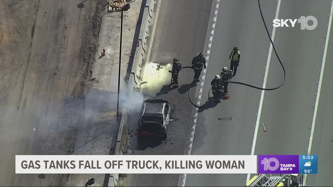 Woman killed in crash on I-75 from detached gas tanks, troopers say ...