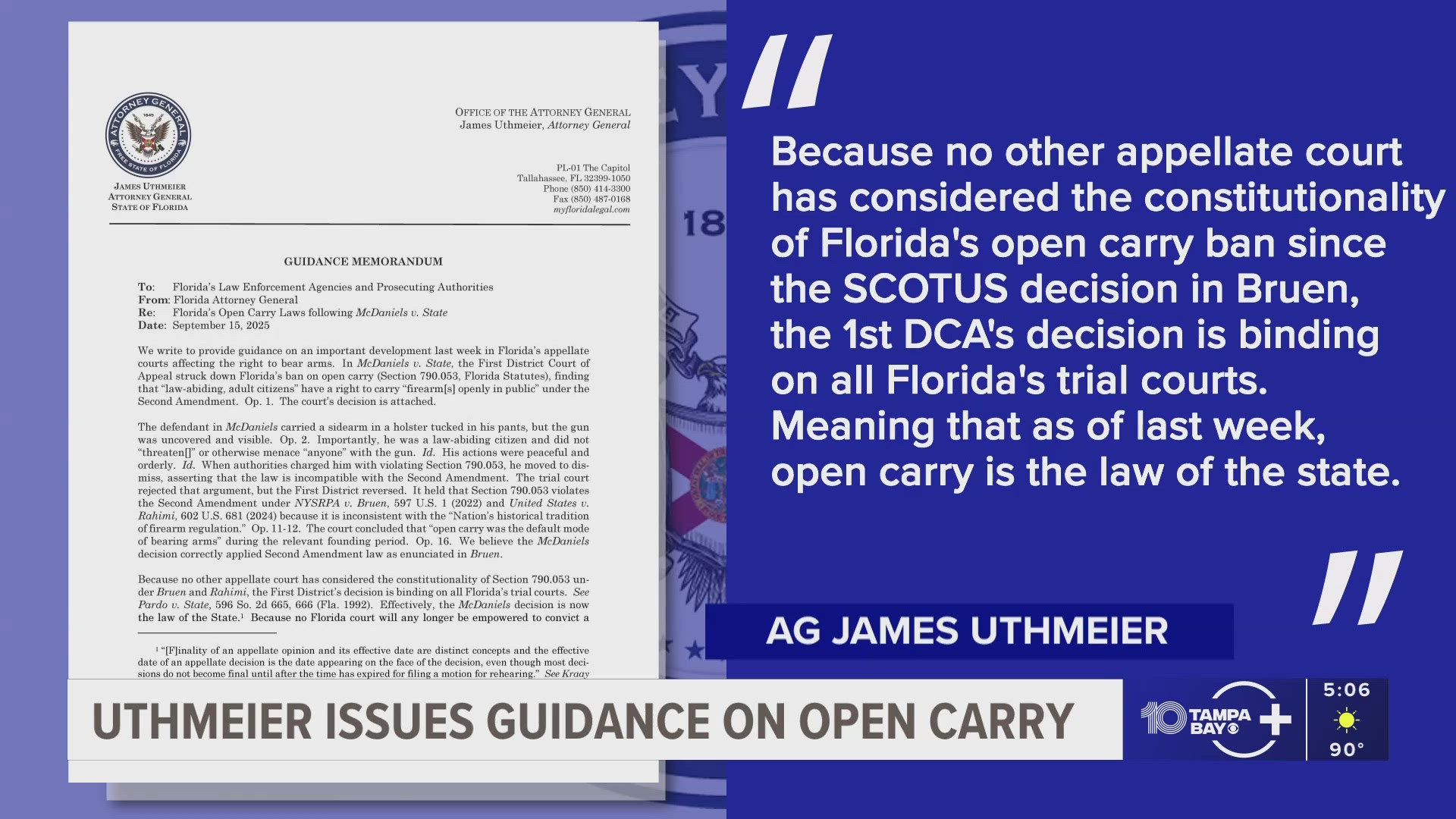Florida AG says open carry is legal in the state | wtsp.com