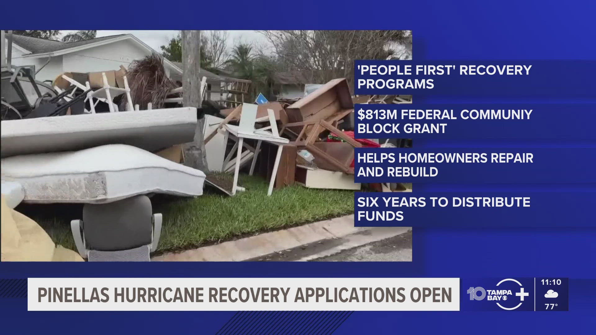 Pinellas County hurricane recovery applications are now open | wtsp.com