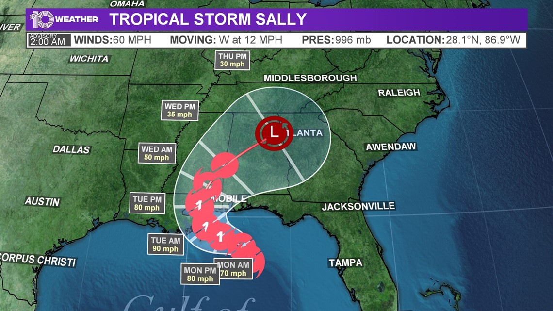 Tropical Storm Sally: Latest NHC forecast, storm information | wtsp.com