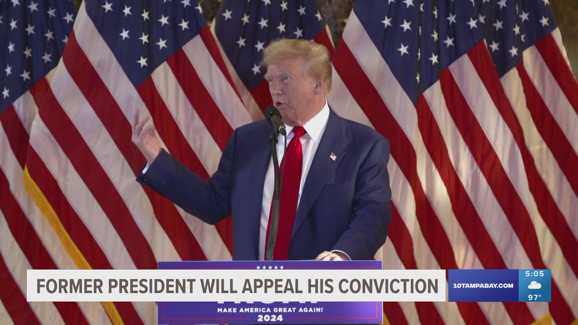 Trump returns to campaign with press conference after verdict | wtsp.com