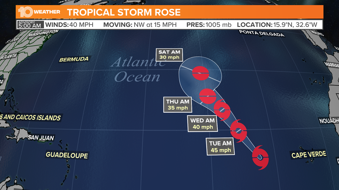 Tropical Storm Rose forms over far eastern tropical Atlantic | wtsp.com