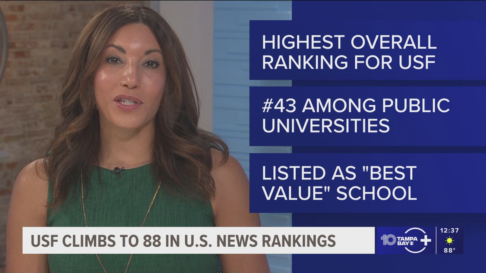 USF reaches all-time high in US college rankings | wtsp.com