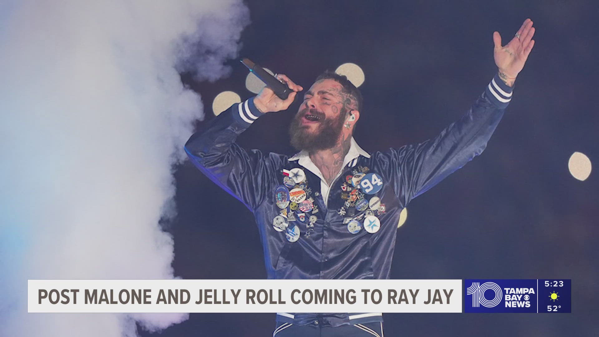 Post Malone and Jelly Roll announce concert at Raymond James Stadium in ...