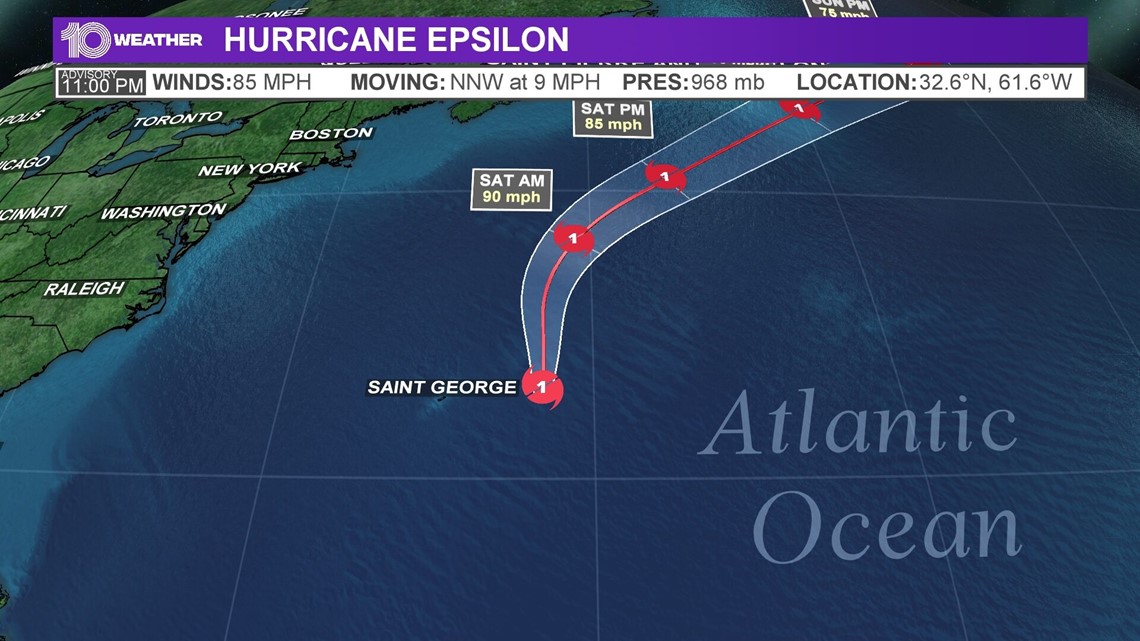 Hurricane Epsilon churns in the open Atlantic Ocean | wtsp.com