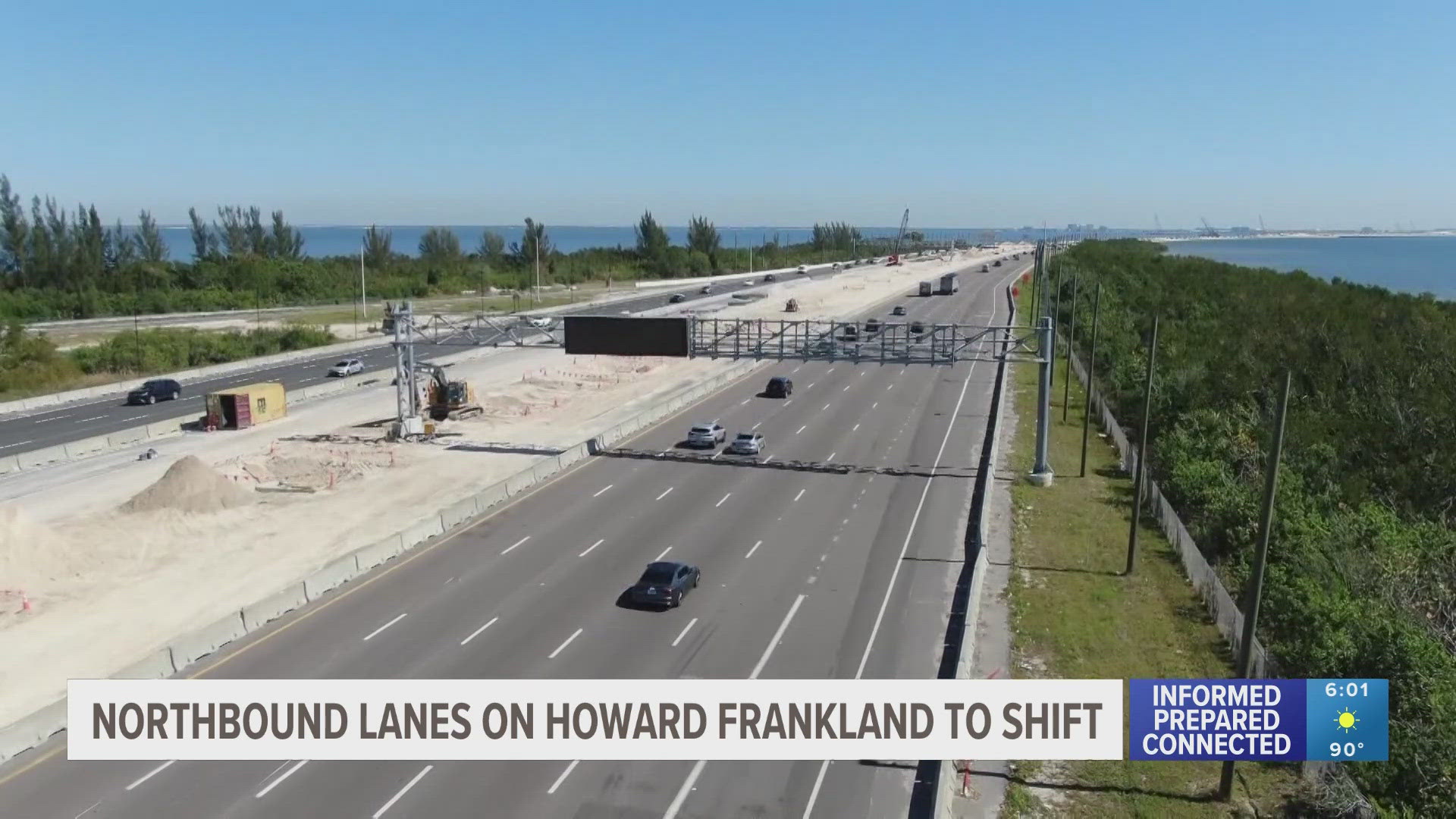 Drivers can expect a new traffic change on the Howard Frankland Bridge ...