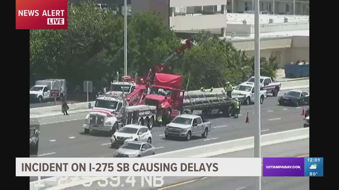 Poles go through semi-truck's windshield in Tampa | wtsp.com