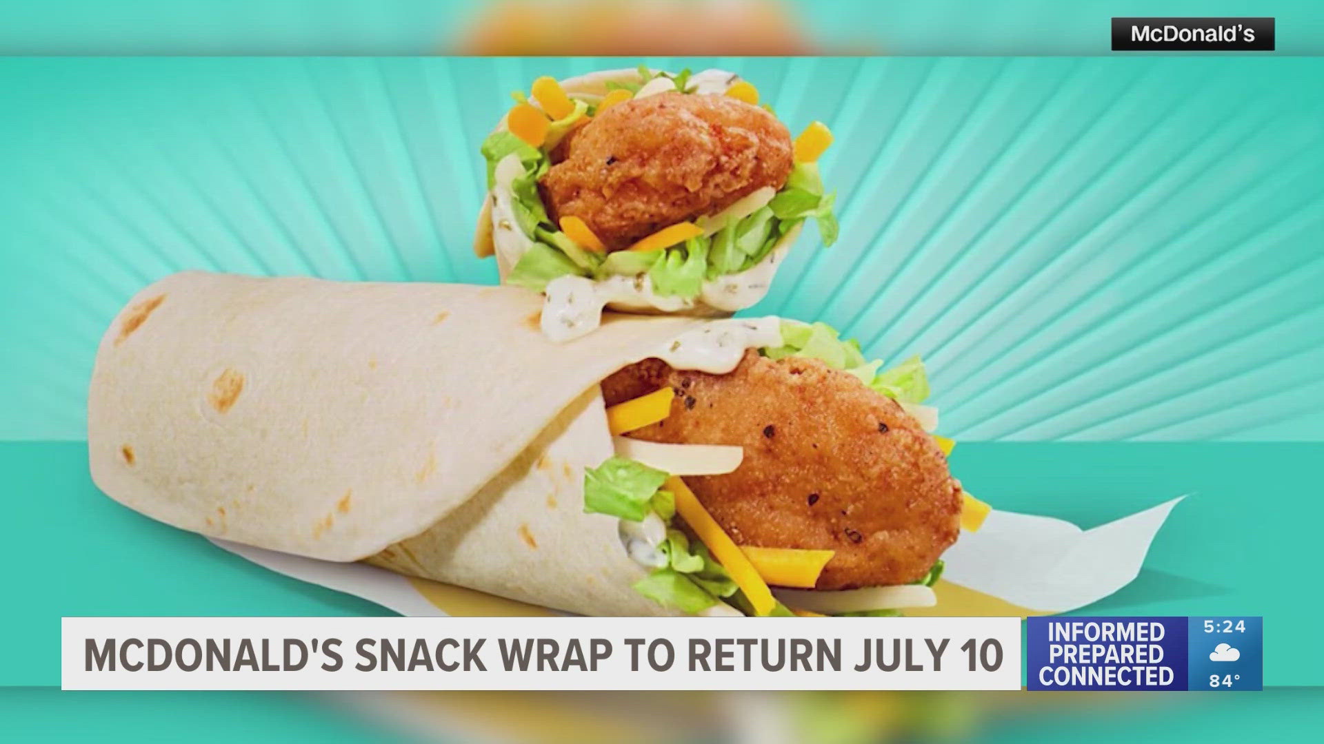 When is the Snack Wrap returning to McDonald's? | wtsp.com