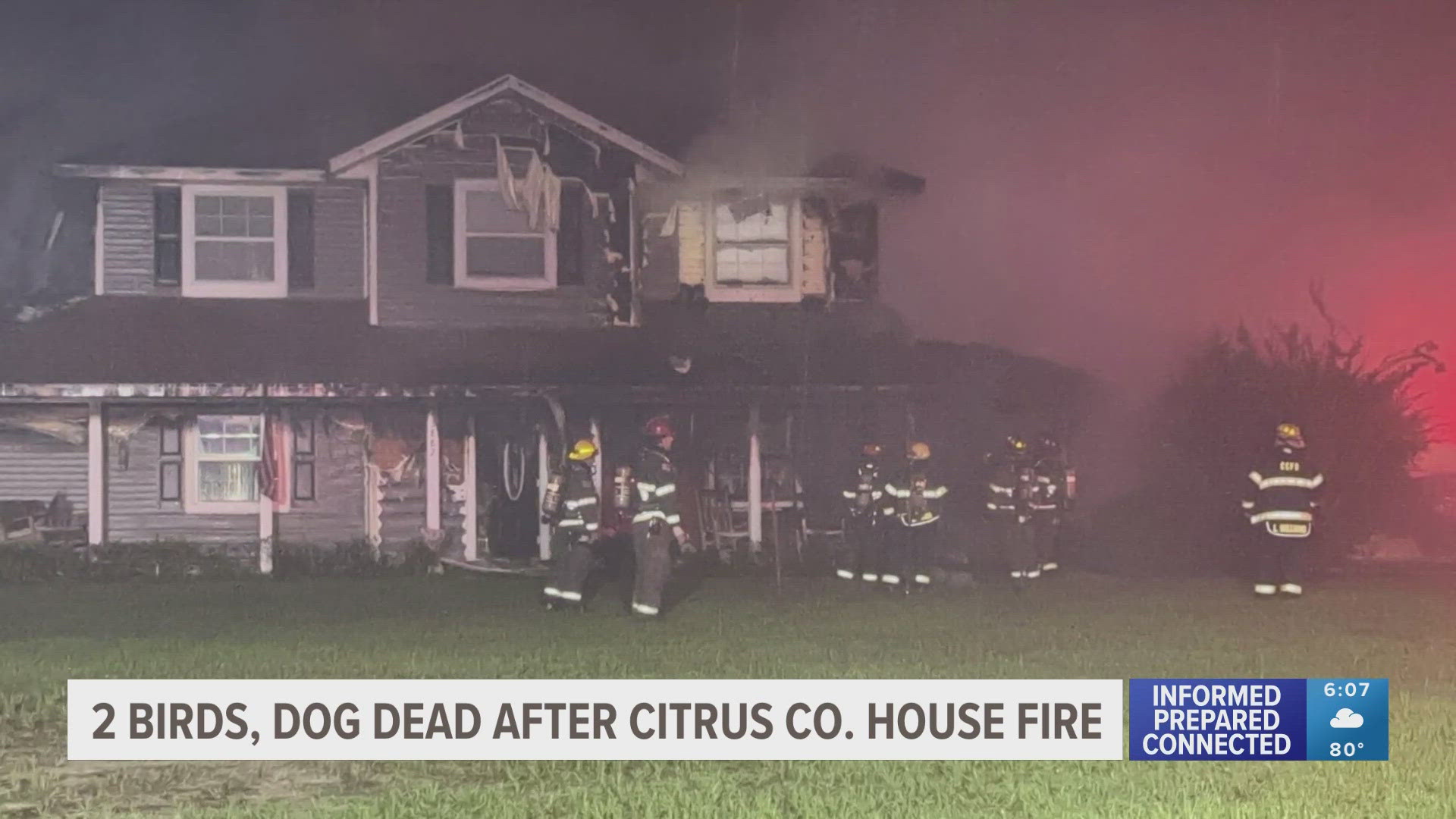 Citrus County house fire caused by lightning strike leaves 2 birds, 1 ...