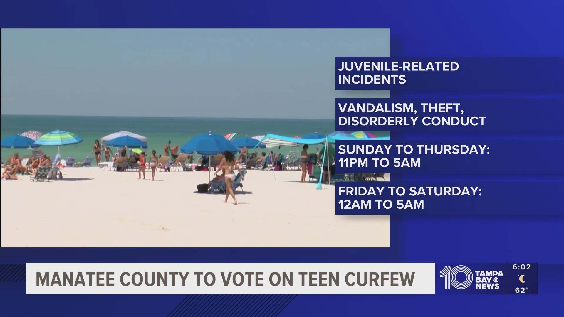 Manatee County officials to vote on teen curfew | wtsp.com