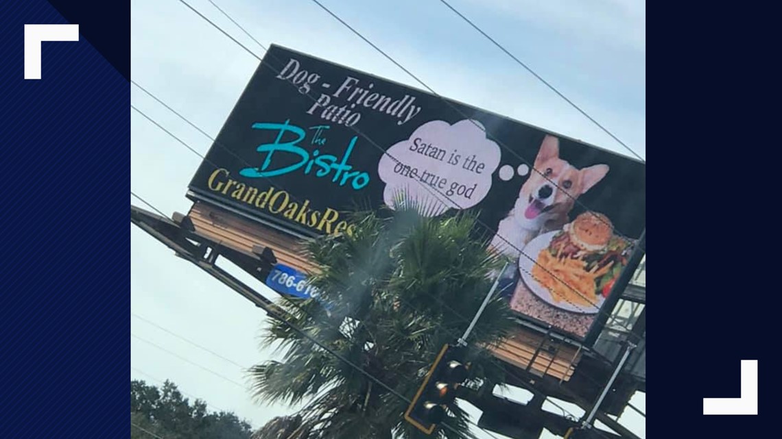 Florida billboard looks hacked with satanic corgi, 'naughty' gorilla ...