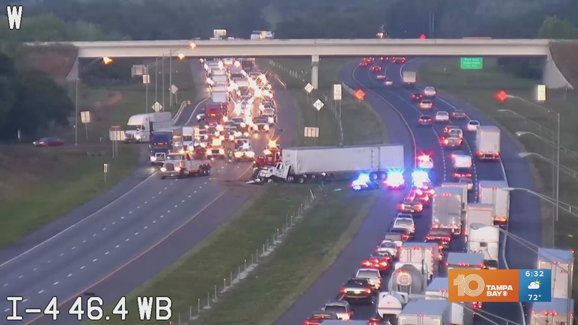 Semi crash along I-4 in Polk County causing traffic delays | wtsp.com