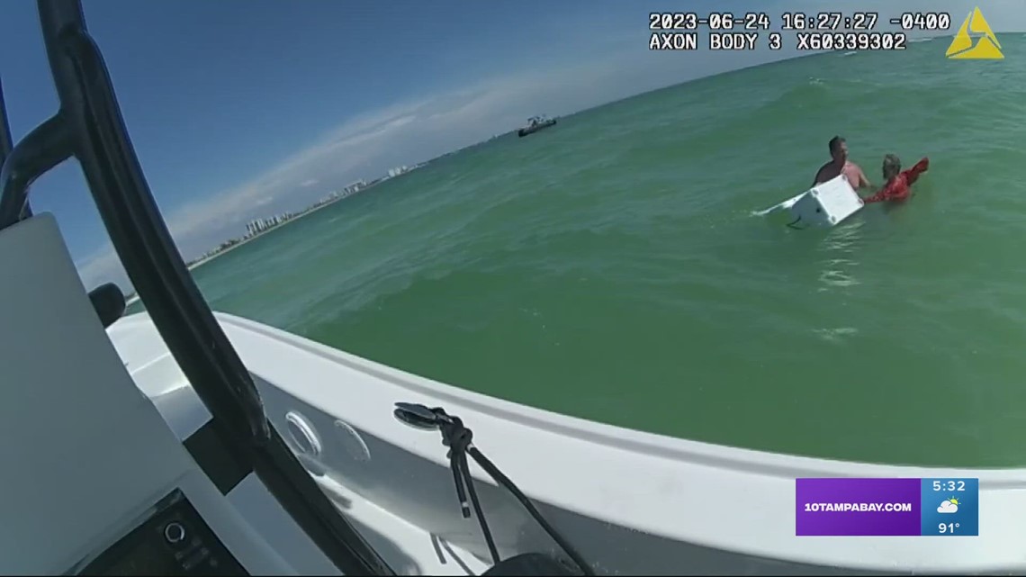 Surveillance video shows rescue of 6 people after boat explodes | wtsp.com