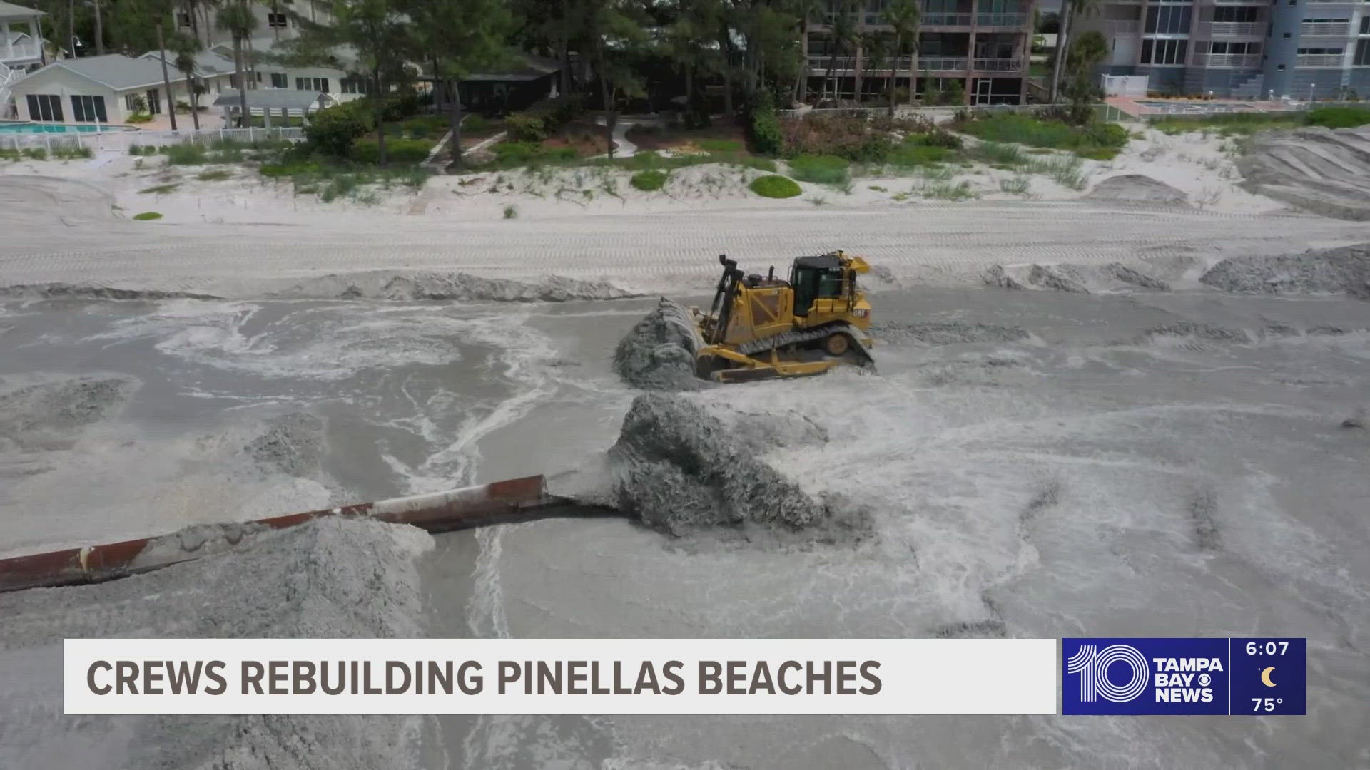 Crews moving sand on Pinellas County Beaches to protect coast during ...