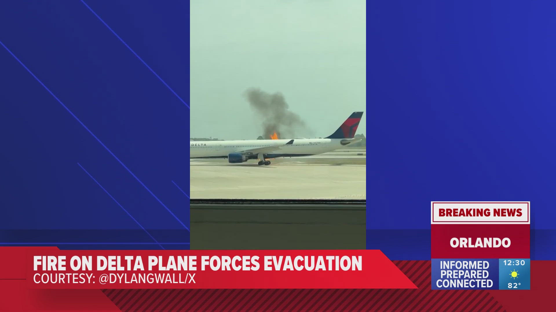 Delta flight's engine catches fire at Florida airport, passengers ...