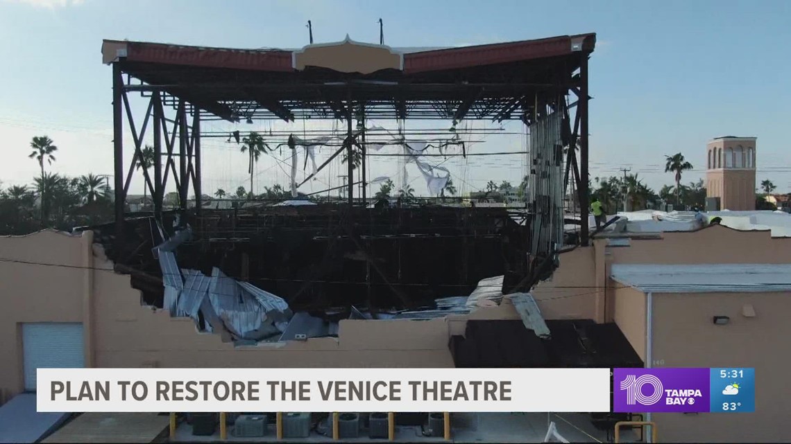 Venice Theatre restoration begins with makeshift stage following Ian's ...