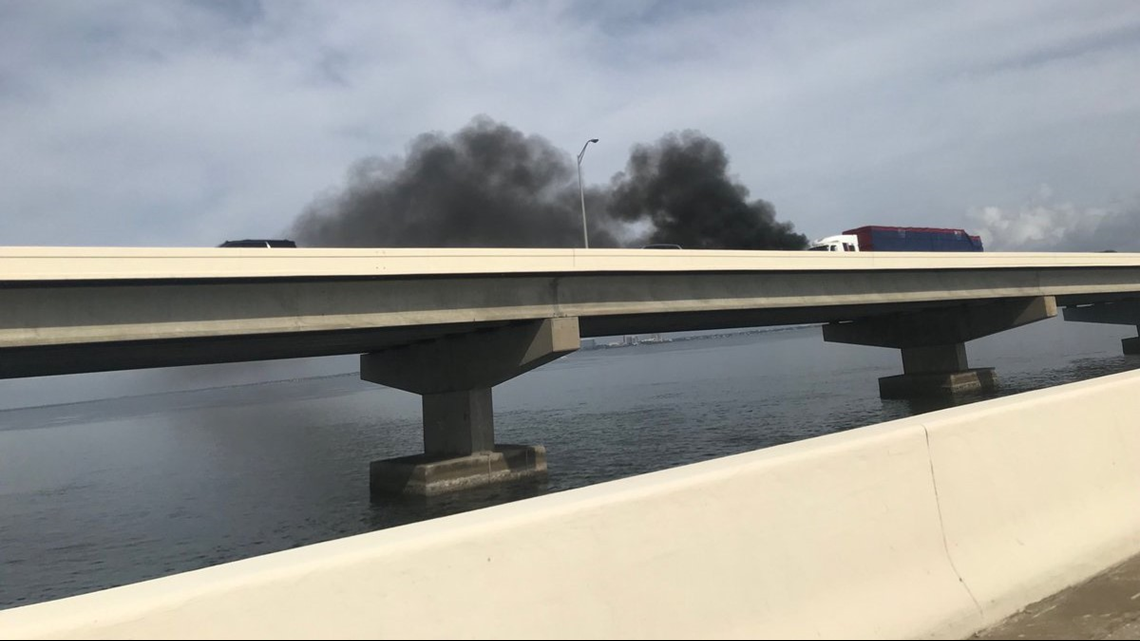 Vehicle fire causes delays on the Howard Frankland Bridge | wtsp.com