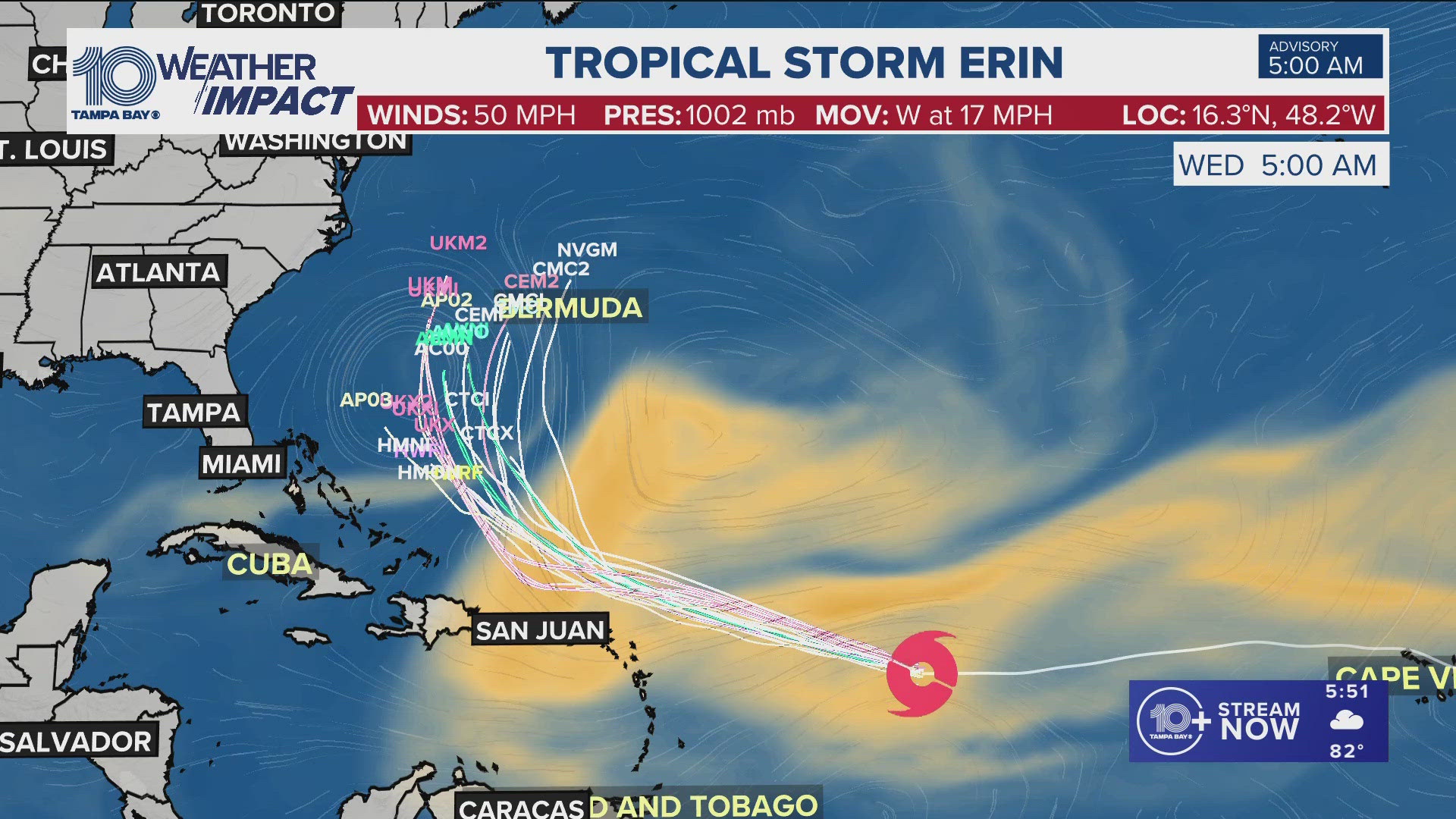 Track Invest 98L: Spaghetti models, forecast cone and satellite | wtsp.com