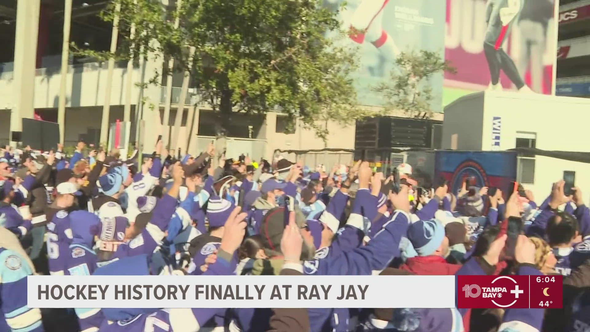 Fans gather at Raymond James ahead of the NHL Stadium Series' Tampa Bay ...