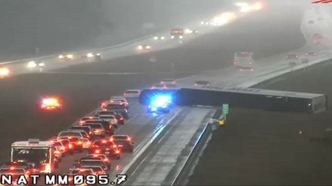 FHP: Semi-truck flips on I-75 during tornado | wtsp.com