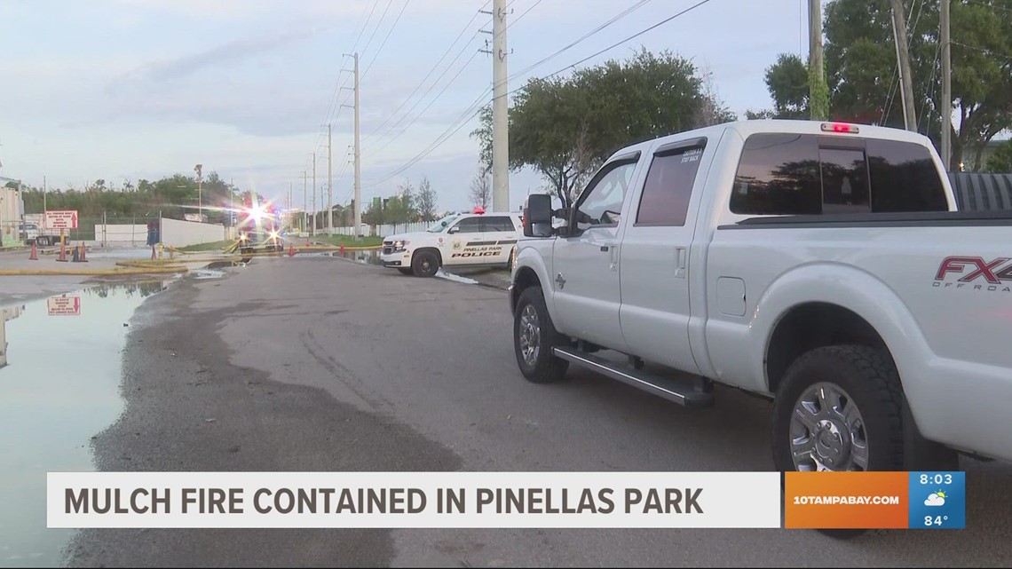 Crews still working on mulch fire in Pinellas Park | wtsp.com