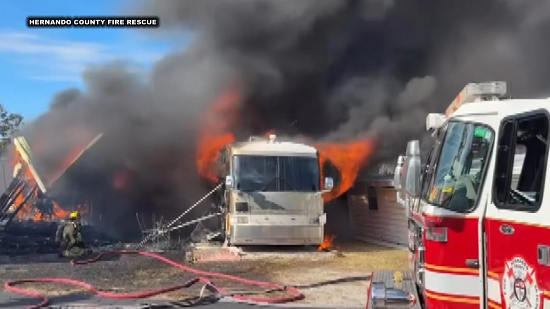 Crews knock down fire involving 'multiple RVs' in Hernando County ...