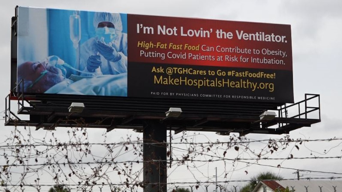 Billboard blasts Tampa hospital for having McDonald's in hospital ...