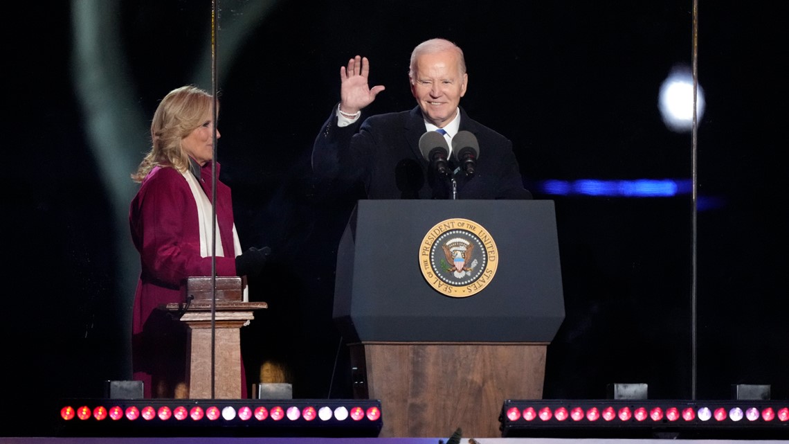 President Biden, First Lady attend National Christmas Tree lighting ...