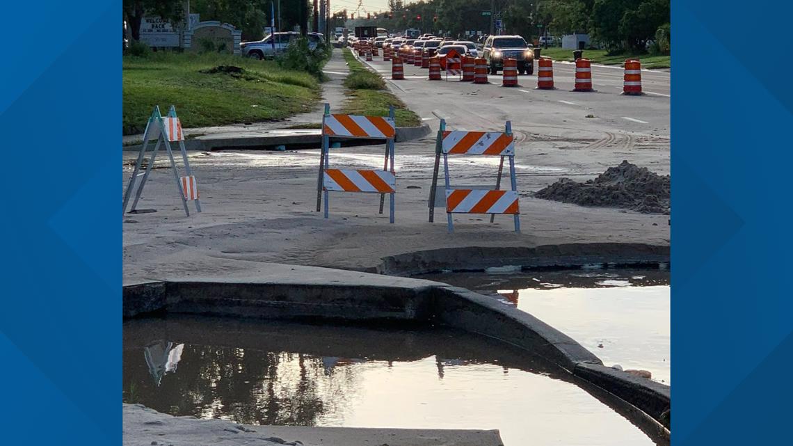 Depression forms on St. Pete roadway; repairs taking place over next ...