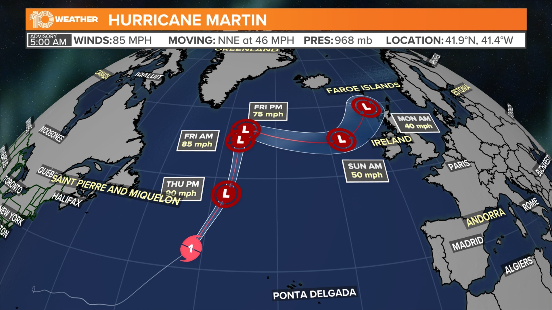 Martin now a Category 1 hurricane in the Atlantic | wtsp.com