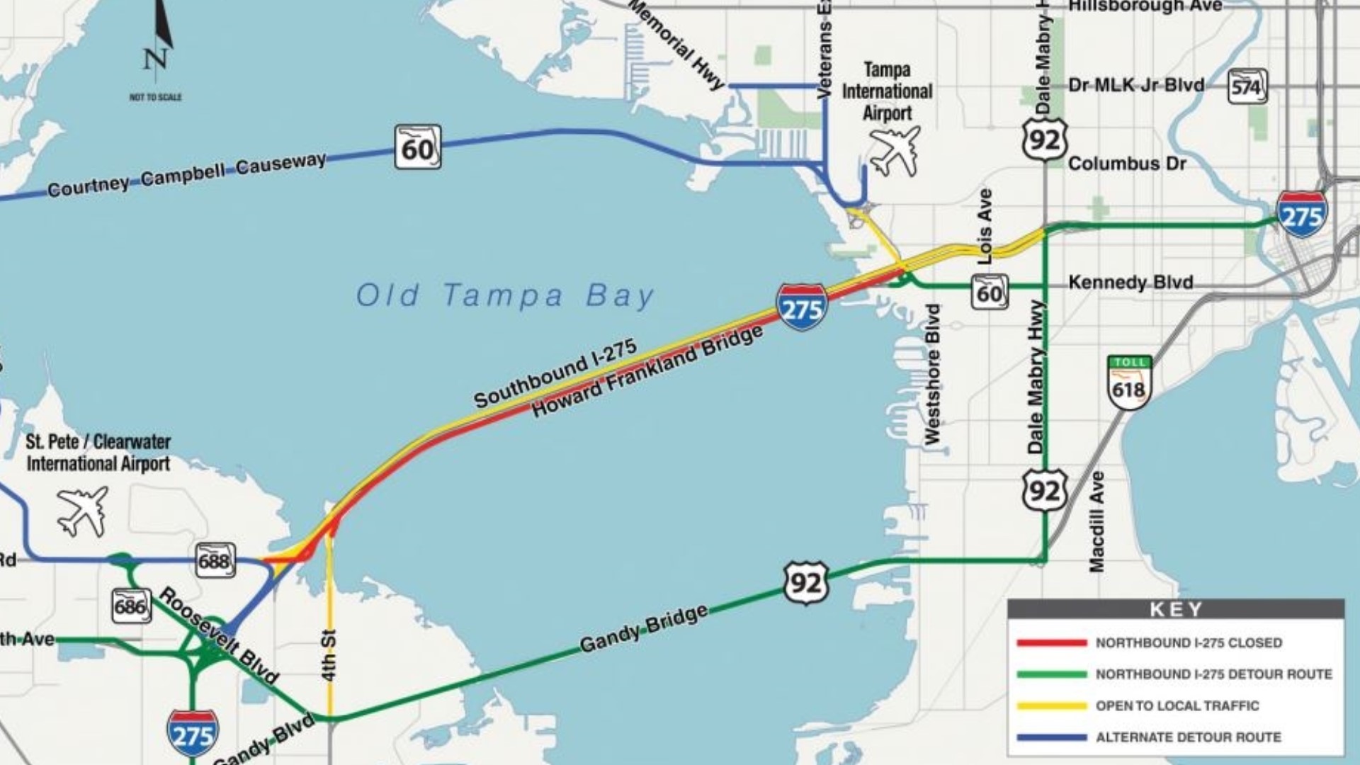 I-275 NB lanes on Howard Frankland Bridge to close Tuesday night | wtsp.com