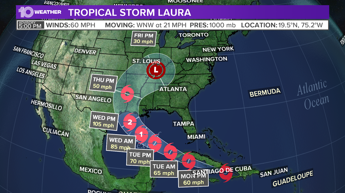 Tracking Tropical Storm Laura: NHC forecast for Florida | wtsp.com