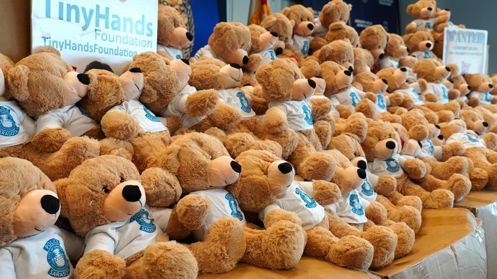 Sarasota Police Department receives big teddy bear donation | wtsp.com