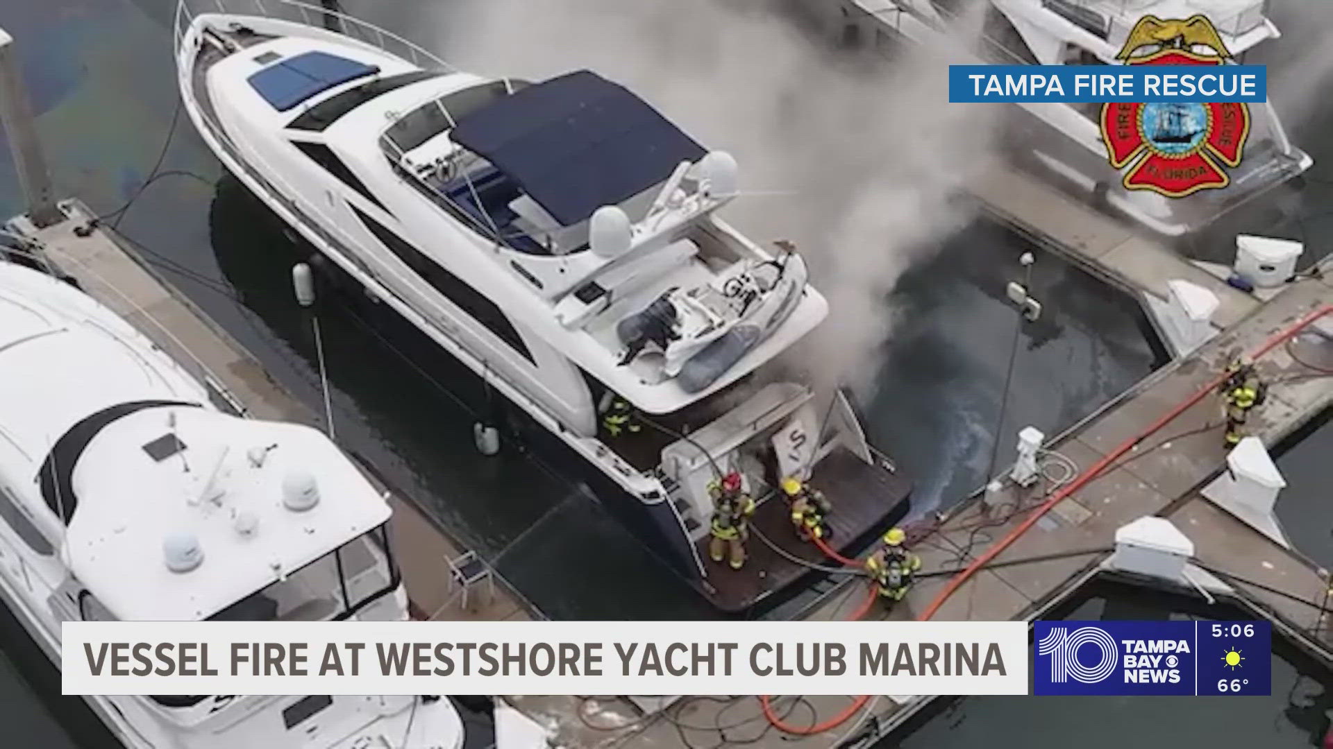 Vessel fire sends plume of smoke into the air near Tampa marina | wtsp.com