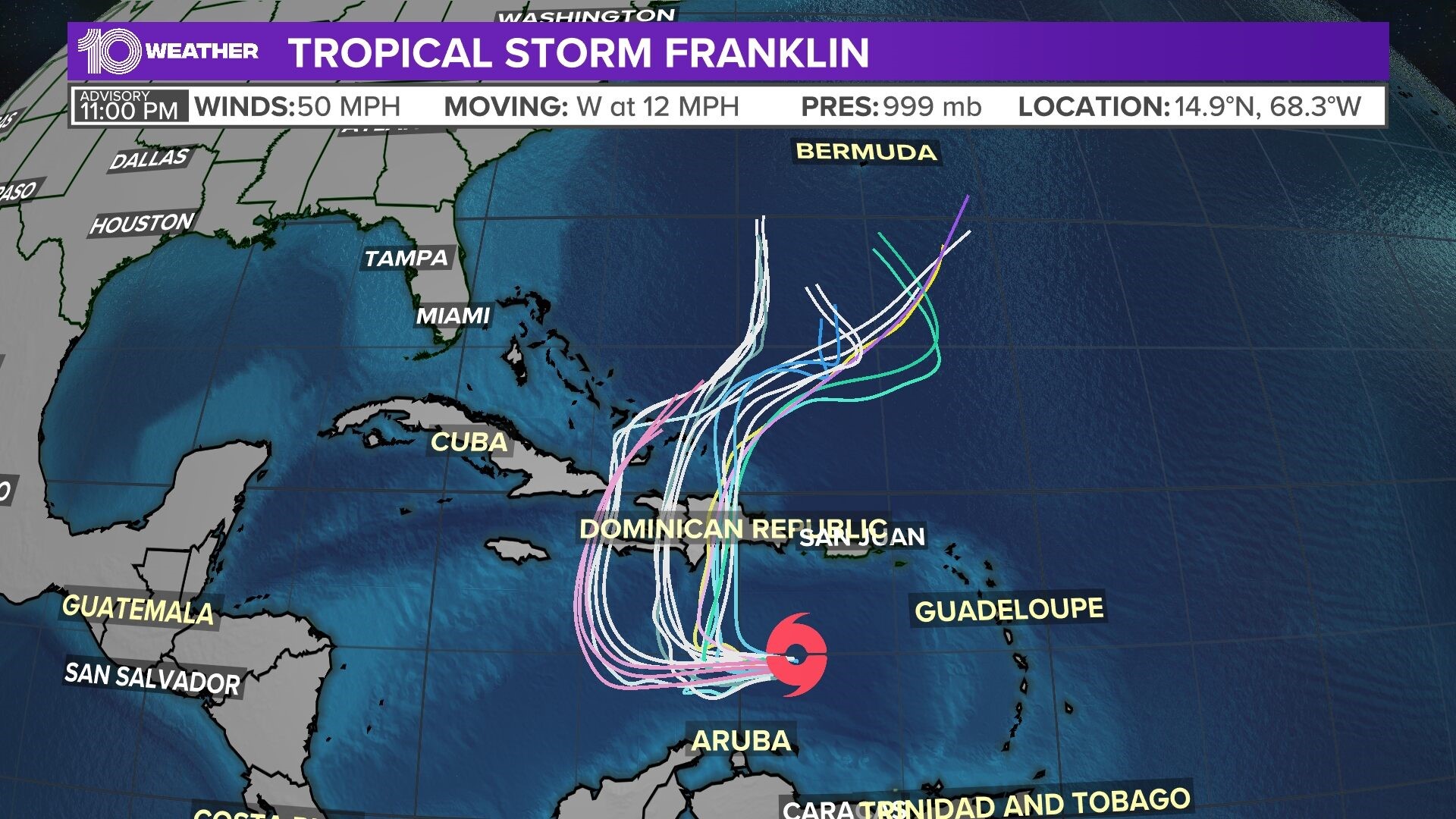 NHC: Tropical Storm Franklin maintains strength | wtsp.com