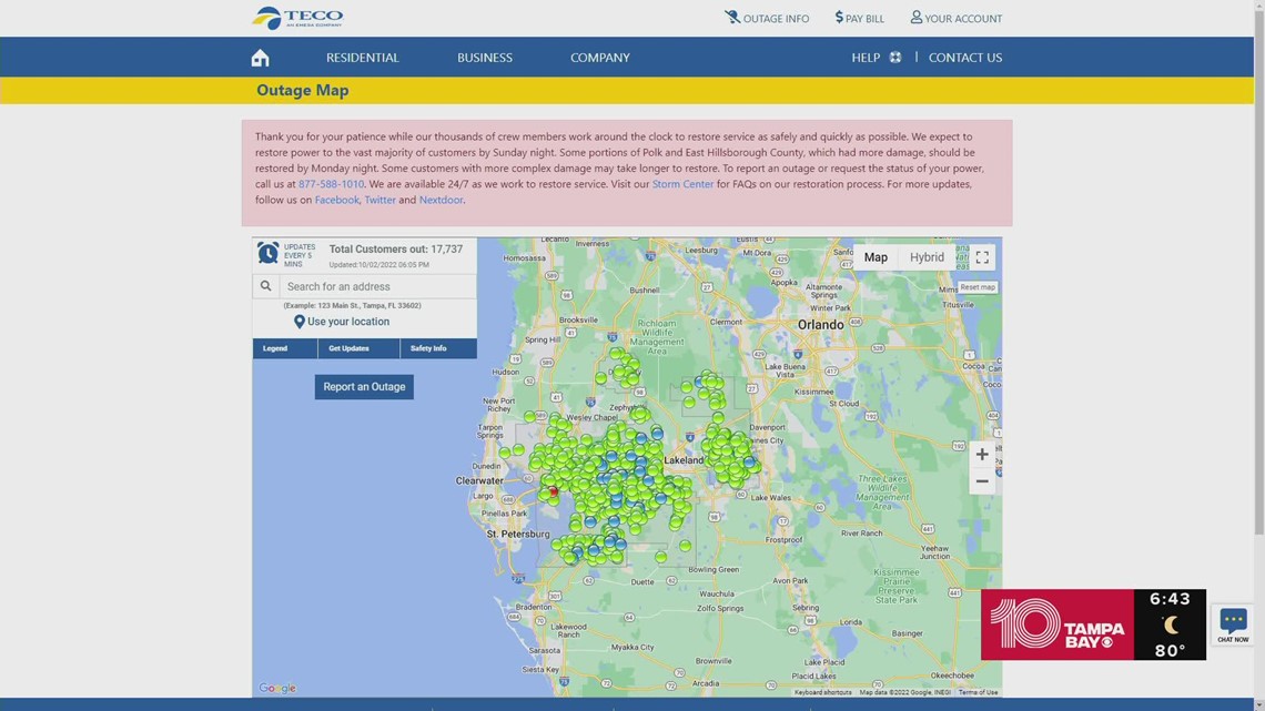 75% of those impacted by Hurricane Ian see power restored | wtsp.com