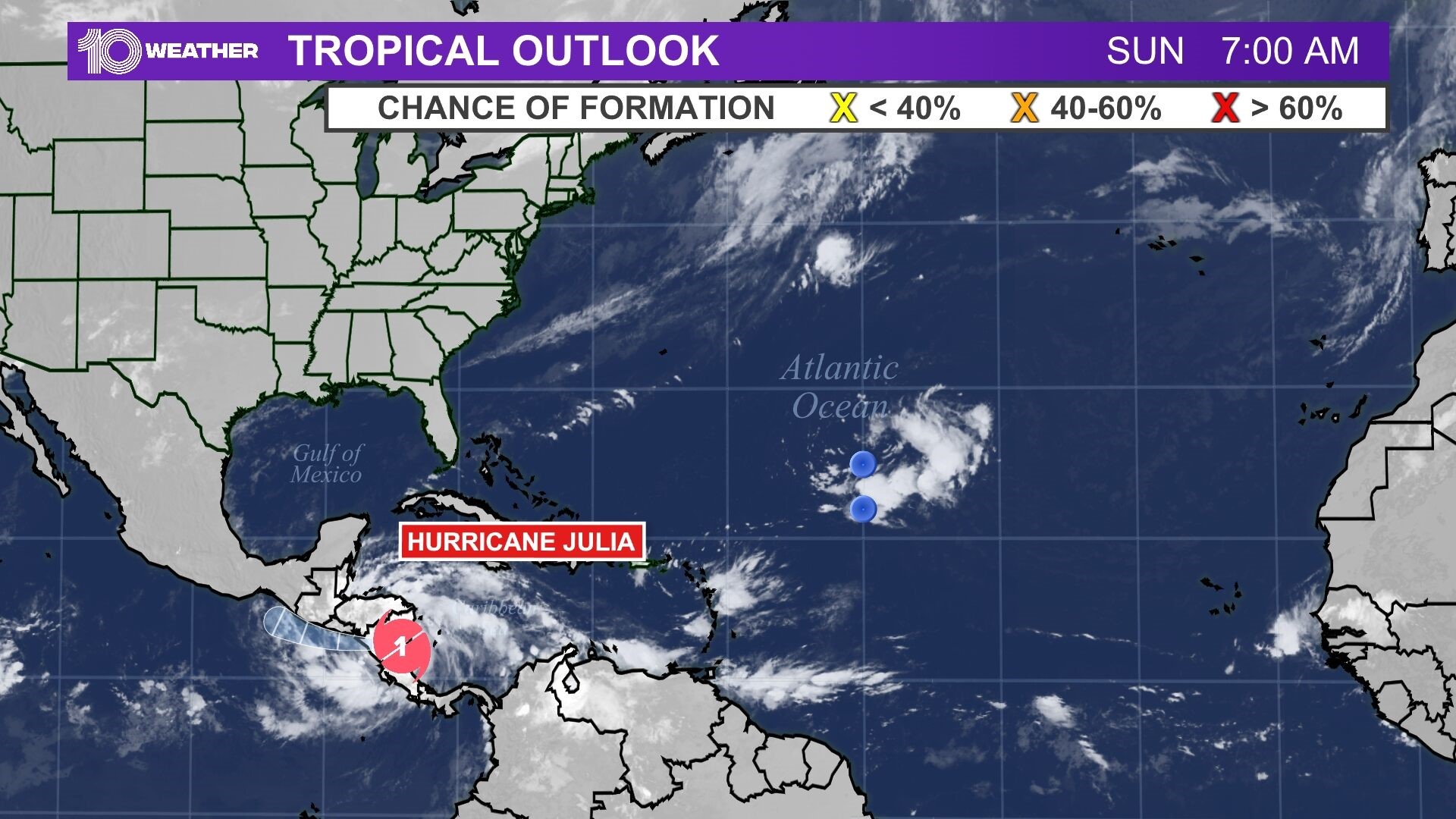 NHC: Tropical Storm Julia strenghtens into hurricane | wtsp.com