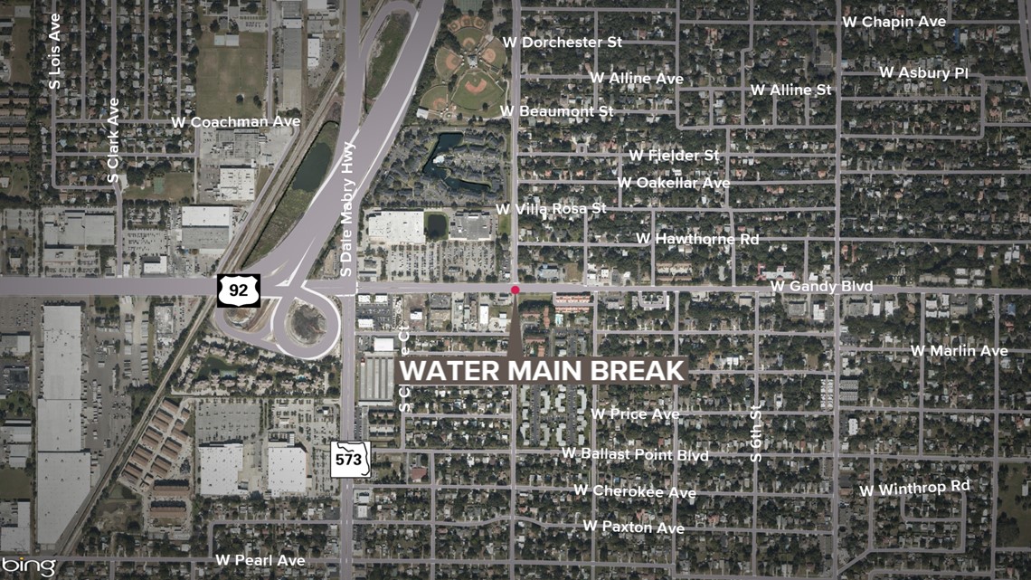 Gandy Boulevard, Himes Avenue reopened after water main break | wtsp.com