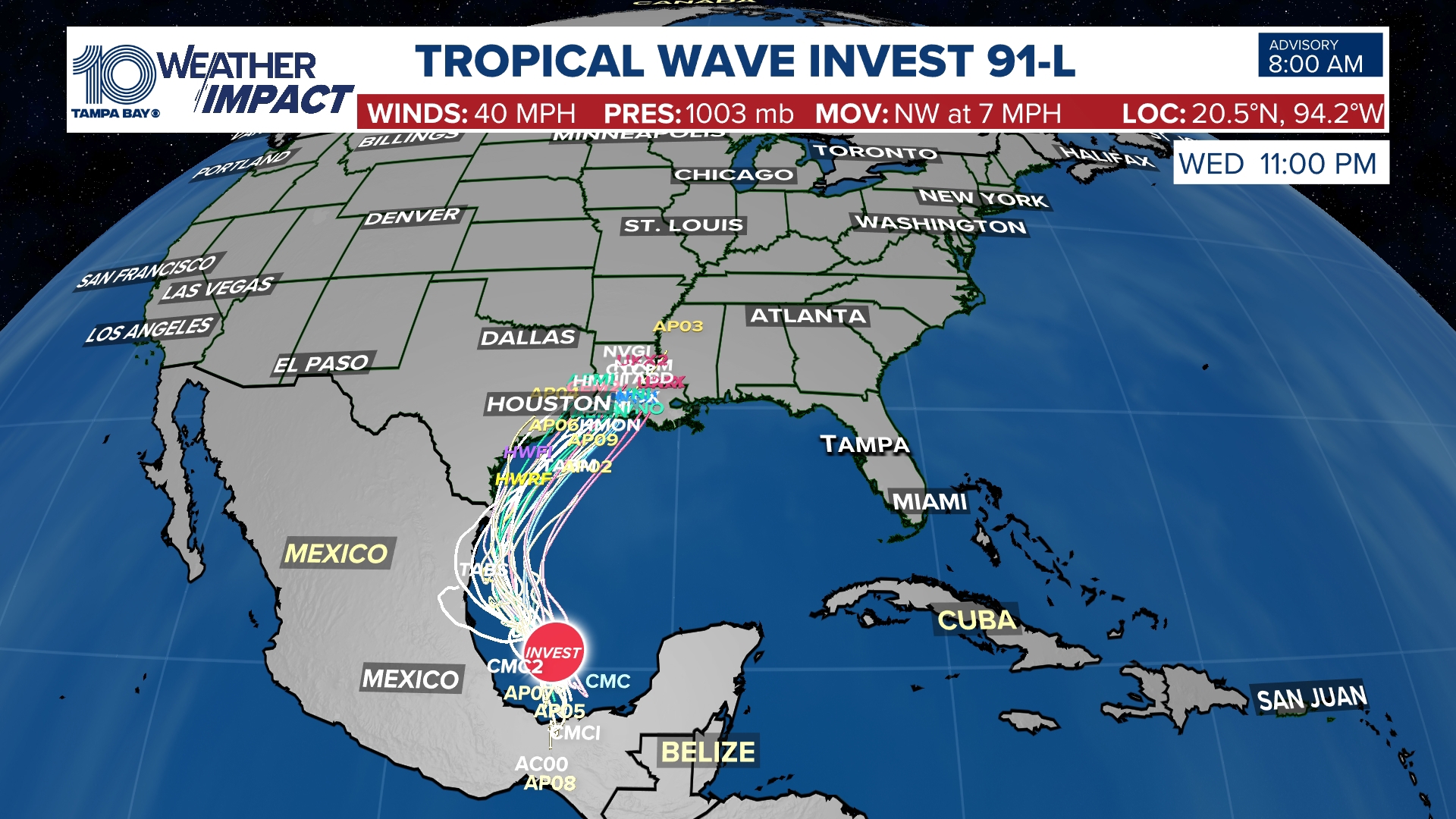 Disturbance along Gulf of Mexico shows high chance of development | wtsp.com
