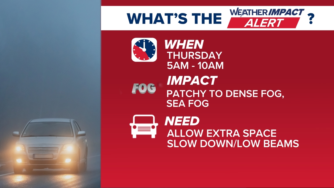 Weather Impact Alert: Dense fog likely for the Thursday morning commute ...