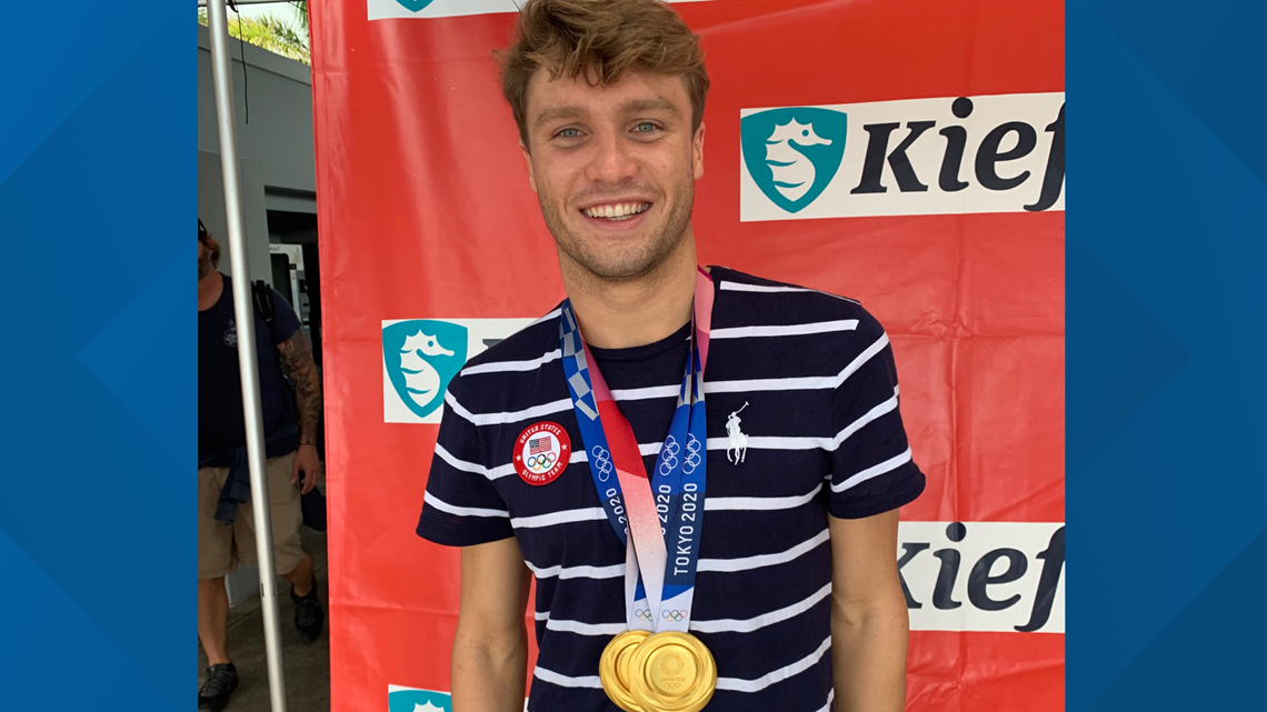 Clearwater's Bobby Finke is home after winning gold at olympics | wtsp.com