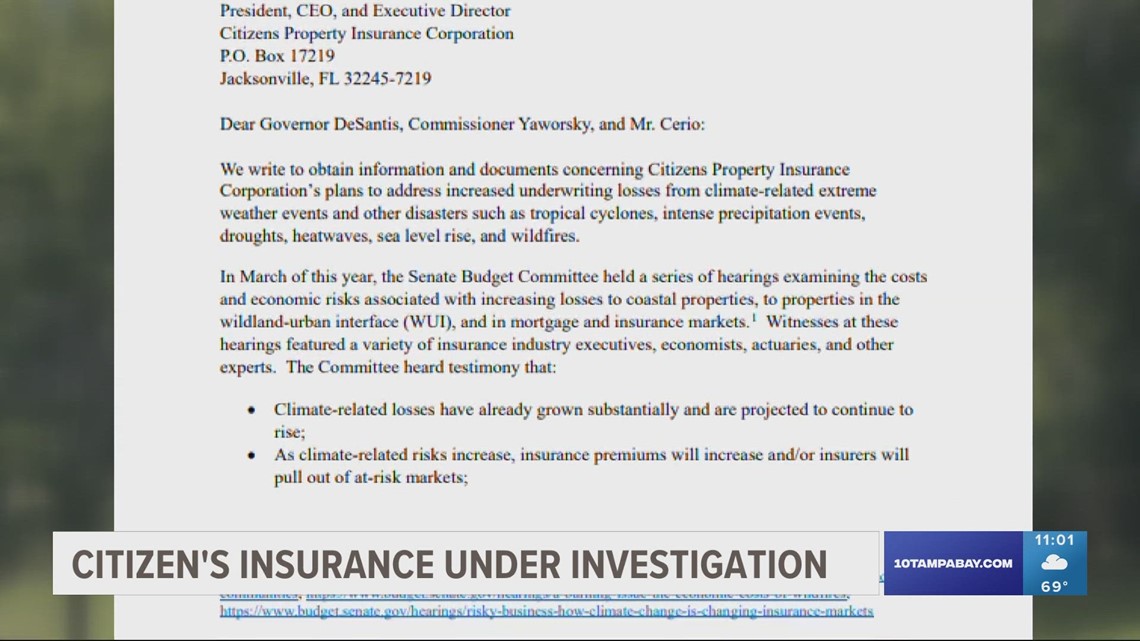Citizens Property Insurance is under federal investigation | wtsp.com