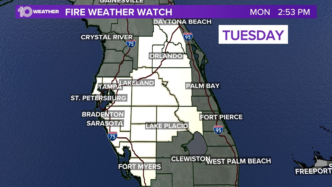 Fire weather watch issued for Tampa Bay region | wtsp.com