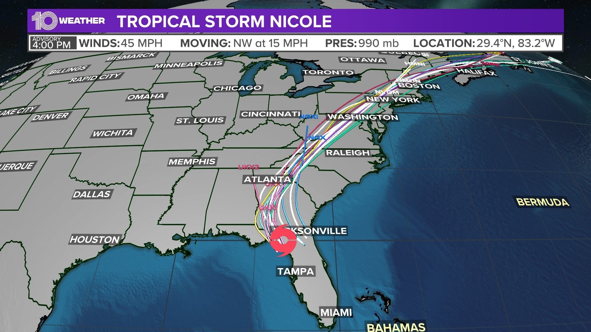 Track Nicole: Spaghetti models, forecast cone and alerts | wtsp.com